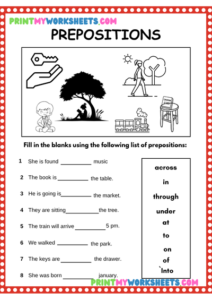 3rd Grade Prepositions and Conjunctions Worksheet | Free PDF Download ...