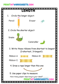 1st Grade Length, Weight and Height Worksheets PDF | Free Math ...