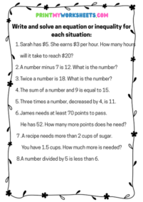 8th Grade Linear Equations and Inequalities Worksheets PDF | Free Math ...