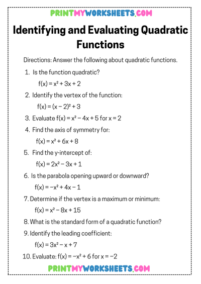 8th Grade Quadratic Equations Worksheets PDF | Free Downloadable ...