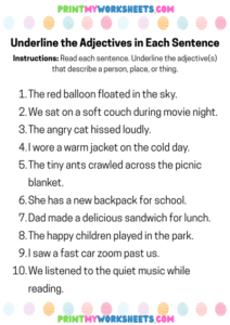2nd Grade Parts of Speech Worksheets PDF | Free English Downloadable ...