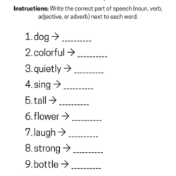 2nd Grade Parts of Speech Worksheets PDF | Free English Downloadable ...