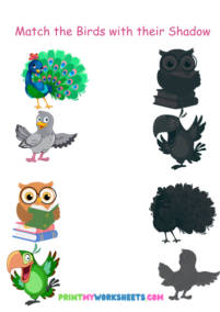 Shadow Matching Worksheet for Kindergarten – Fun Home Learning Activity ...