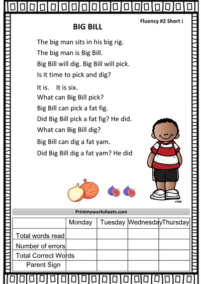 1st Grade Reading Fluency Passages PDF | Free Downloadable - Print My ...