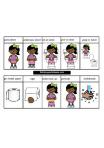 Kindergarten Toileting Sequence Worksheets PDF | Free Downloadable ...