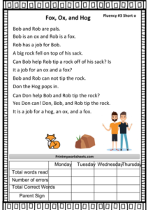 1st Grade Reading Fluency Passages PDF | Free Downloadable - Print My ...