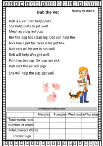 1st Grade Reading Fluency Passages PDF | Free Downloadable - Print My ...