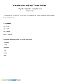 2nd Grade Past Tense Worksheets PDF | Free Downloadable - Print My ...