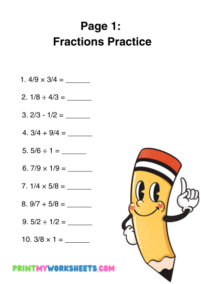 5th Grade Fractions Worksheets PDF | Free Math I Downloadable - Print ...