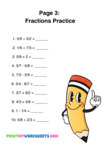 5th Grade Fractions Worksheets PDF | Free Math I Downloadable - Print ...