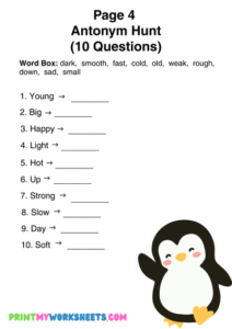 3rd Grade Antonyms Worksheets PDF | Free English Downloadable - Print ...