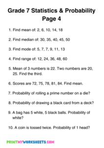 7th Grade Statistics and Probability Worksheets PDF | Free Math ...