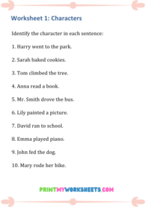 3rd Grade Literature and Story Elements Worksheets PDF | Free English ...