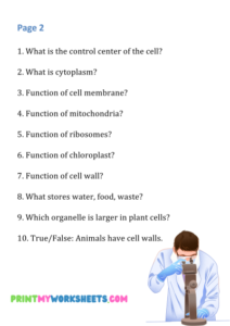 7th Grade Cells and Cell Theory Worksheets PDF | Free with Answer Key ...
