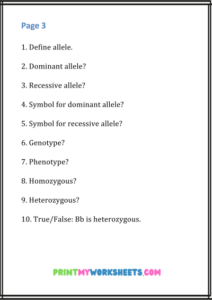 7th Grade Genetics and Heredity Worksheets PDF – Build Strong ...