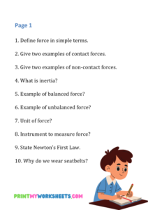 8th Grade Forces Worksheets PDF – Physics Practice with Answer Key ...