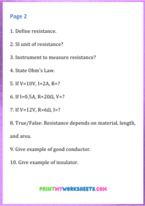 8th Grade Electricity Worksheets PDF – Free with Answer Key - Print My ...