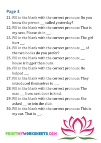 6th Grade Pronouns Worksheets PDF – Grammar Practice with Answer Key ...