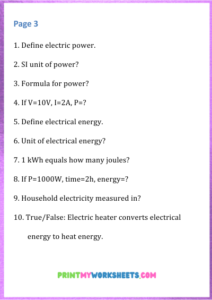 8th Grade Electricity Worksheets PDF – Free with Answer Key - Print My ...