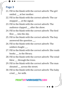 6th Grade Adverbs Worksheets PDF | Free English Grammar Practice for ...