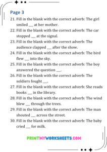 6th Grade Adverbs Worksheets PDF | Free English Grammar Practice for ...