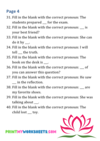 6th Grade Pronouns Worksheets PDF – Free with Answer Key - Print My ...