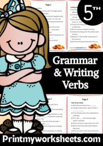 5th Grade Verbs Worksheets PDF – Easy Home Grammar Review Pack - Print ...
