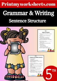 5th Grade Sentence Structure Worksheets PDF – Grammar and Writing ...