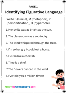 5th Grade Figurative Language Worksheets PDF – Literary Devices ...