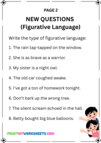 5th Grade Figurative Language Worksheets PDF – Free - Print My Worksheets