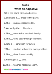 5th Grade Adjective Worksheets PDF | Free Downloadable - Print My ...