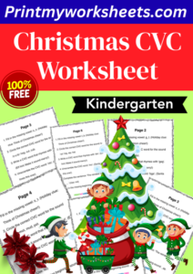 Kindergarten Christmas CVC Worksheets PDF – Holiday Phonics Practice ...