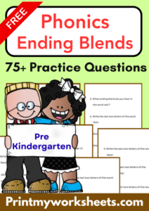 Pre-KG Ending Blends Worksheets PDF – Phonics Practice for Final ...