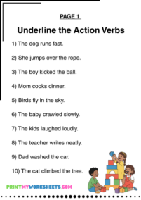 2nd Grade Action and Helping Verbs Worksheets PDF – Free - Print My ...