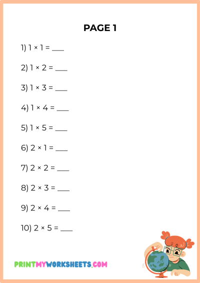 1st Grade 1 Digit Multiplication Worksheets PDF | Free Downloadable ...