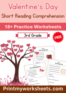 3rd Grade Valentines Reading Comprehension PDF – February Passages with ...